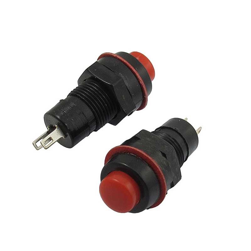 10mm Red/Black Round Cap Push Button Self-locking Latching Switch ...