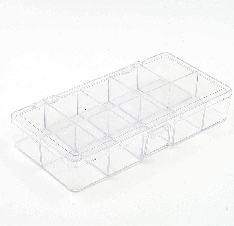 10 Compartments Rectangle Clear Polystyrene Plastic Sorting Box ...