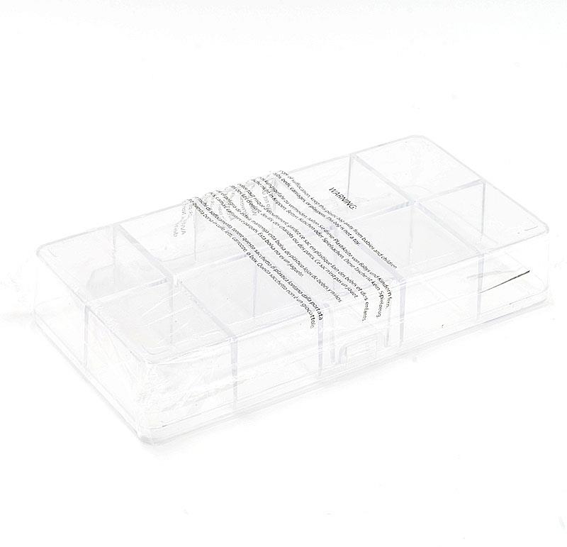 10 Compartments Rectangle Clear Polystyrene Plastic Sorting Box ...