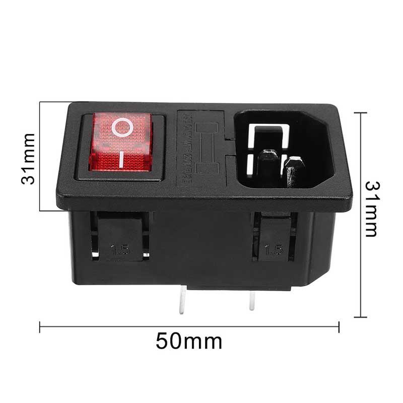 IEC320 C14 AC250V 10A Inlet Module Plug with Fuse - AC Power ...